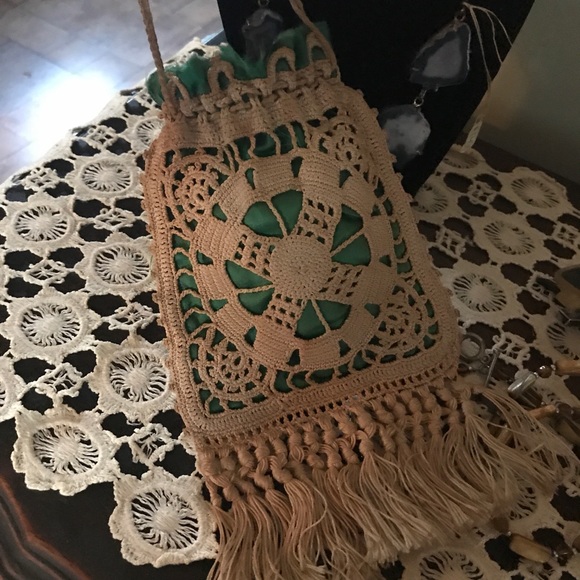 Vintage | Bags | Vintage Victorian Crochet Drawstring Purse | Poshmark